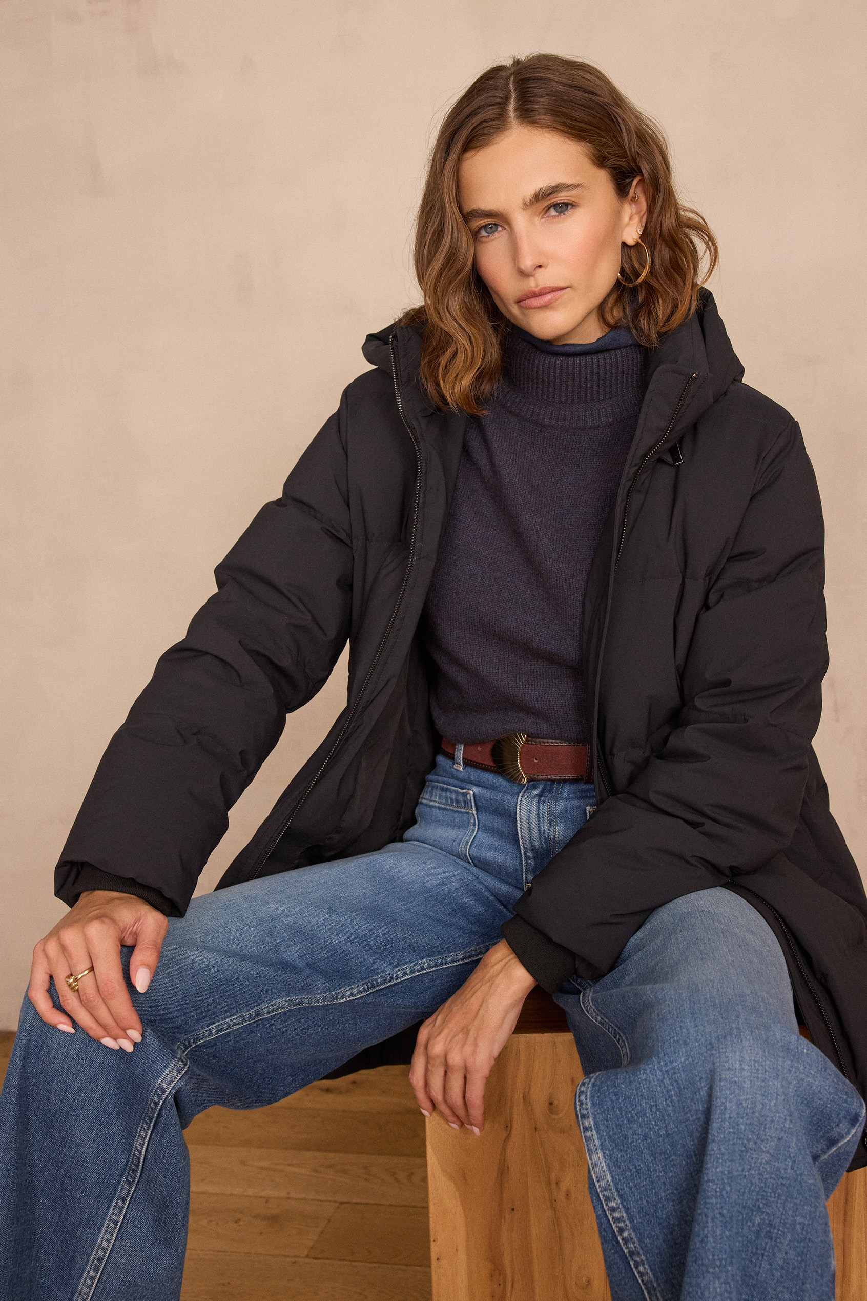 Mittellange Daunenjacke DINA Damen | SCHWARZ | Maison 123